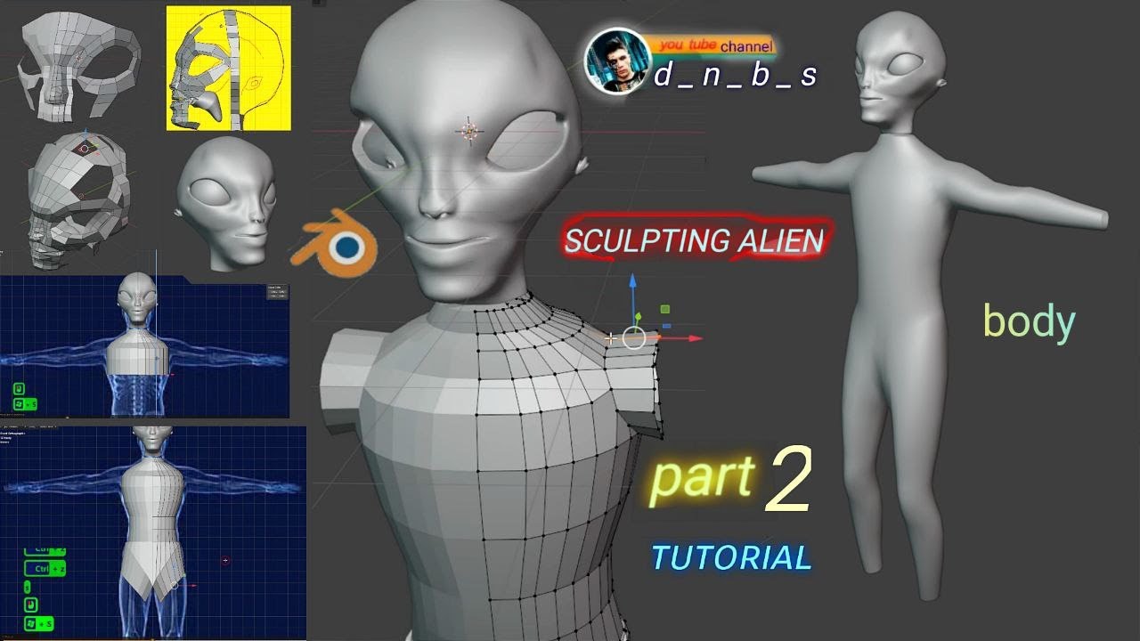 Sculpting Alien In Blender - YouTube