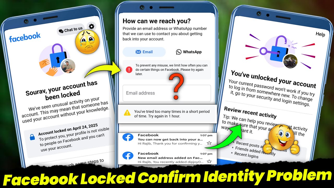 Facebook Account Locked Confirm Your Identity Problem | Facebook ...