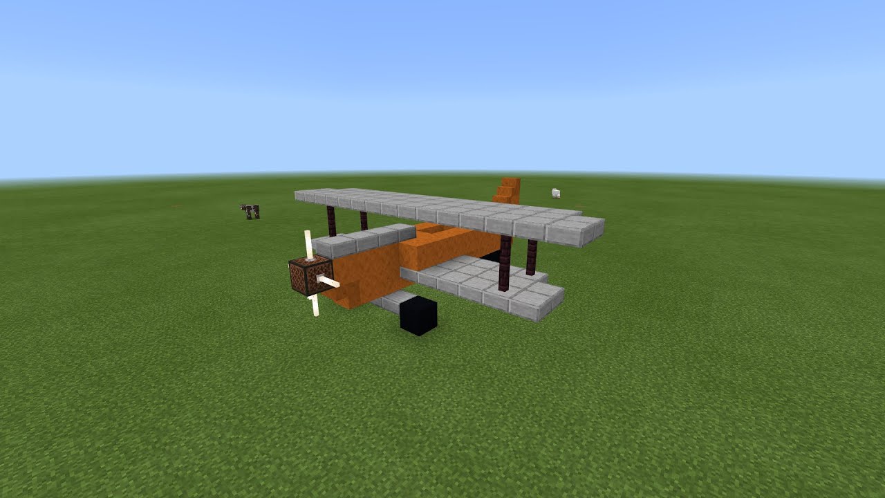 how to build a biplane in minecraft - YouTube