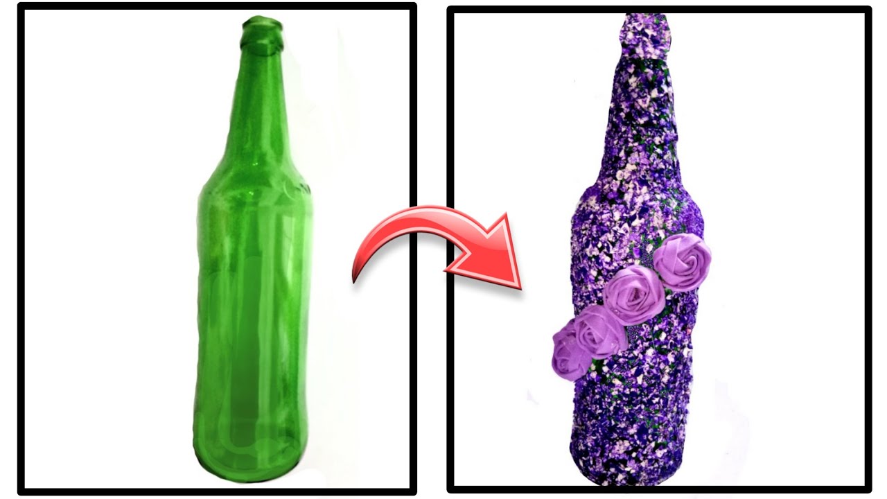 bottle craft ideas - egg shell craft - waste beer bottle reuse with in ...