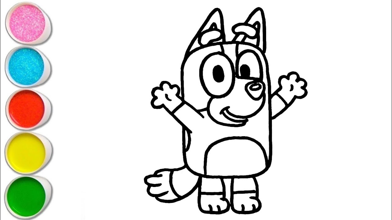 How to Draw Bluey - Cute Bluey Drawing and Coloring For Kids and ...