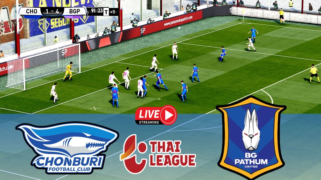 CHONBURI vs BG PATHUM UNITED | Thai League 2022/23 | efootball PES 2021 - YouTube