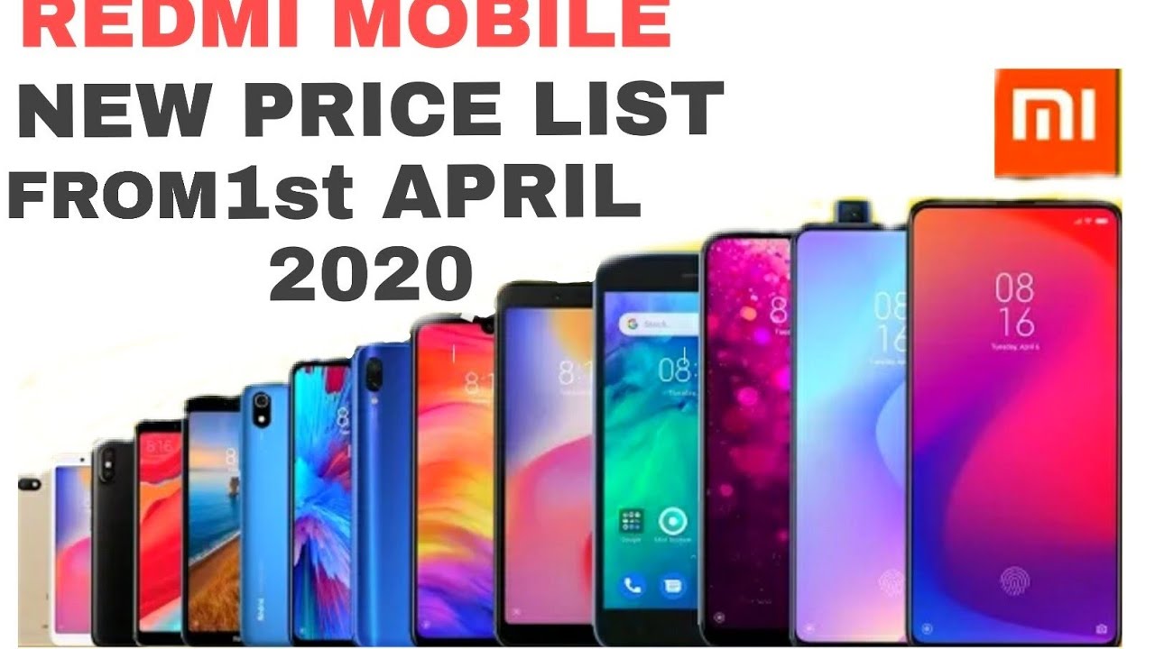 Redmi mobile phones New price list from 1st April 2020 - YouTube