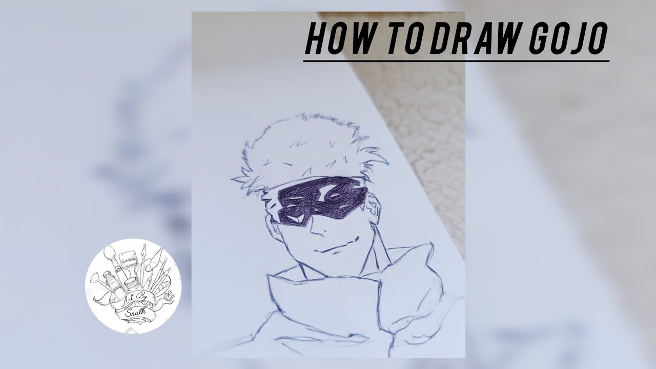 gojo art drawing easy.art by senuth.#gojo - YouTube