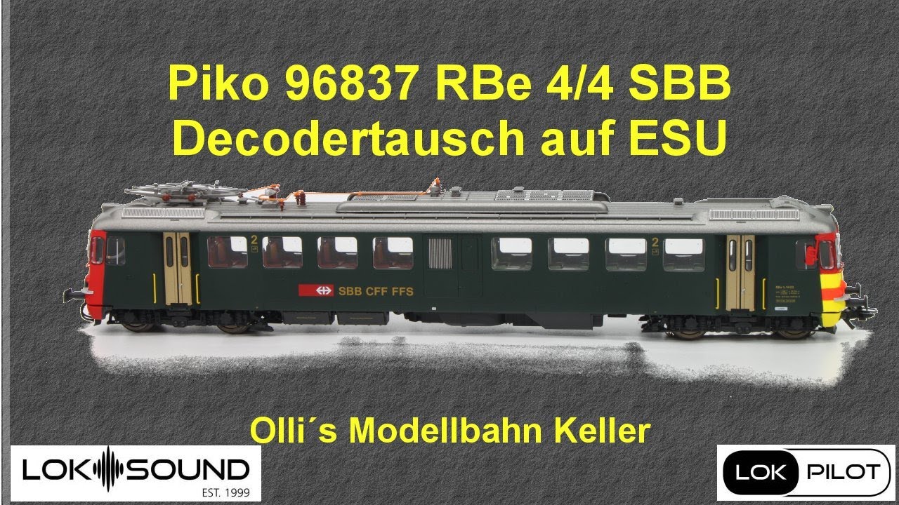 Piko 96837 RBe 4/4 Decodertausch auf LokSound & LokPilotV5 Fx - YouTube