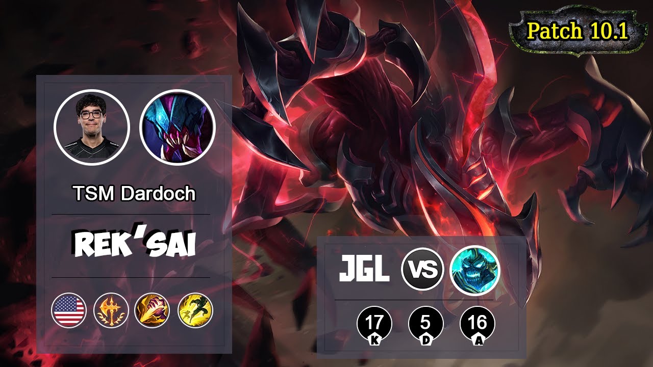 TSM Dardoch Rek'Sai Jungle VS Hecarim | LOL | S10 NA Placements - Full ...
