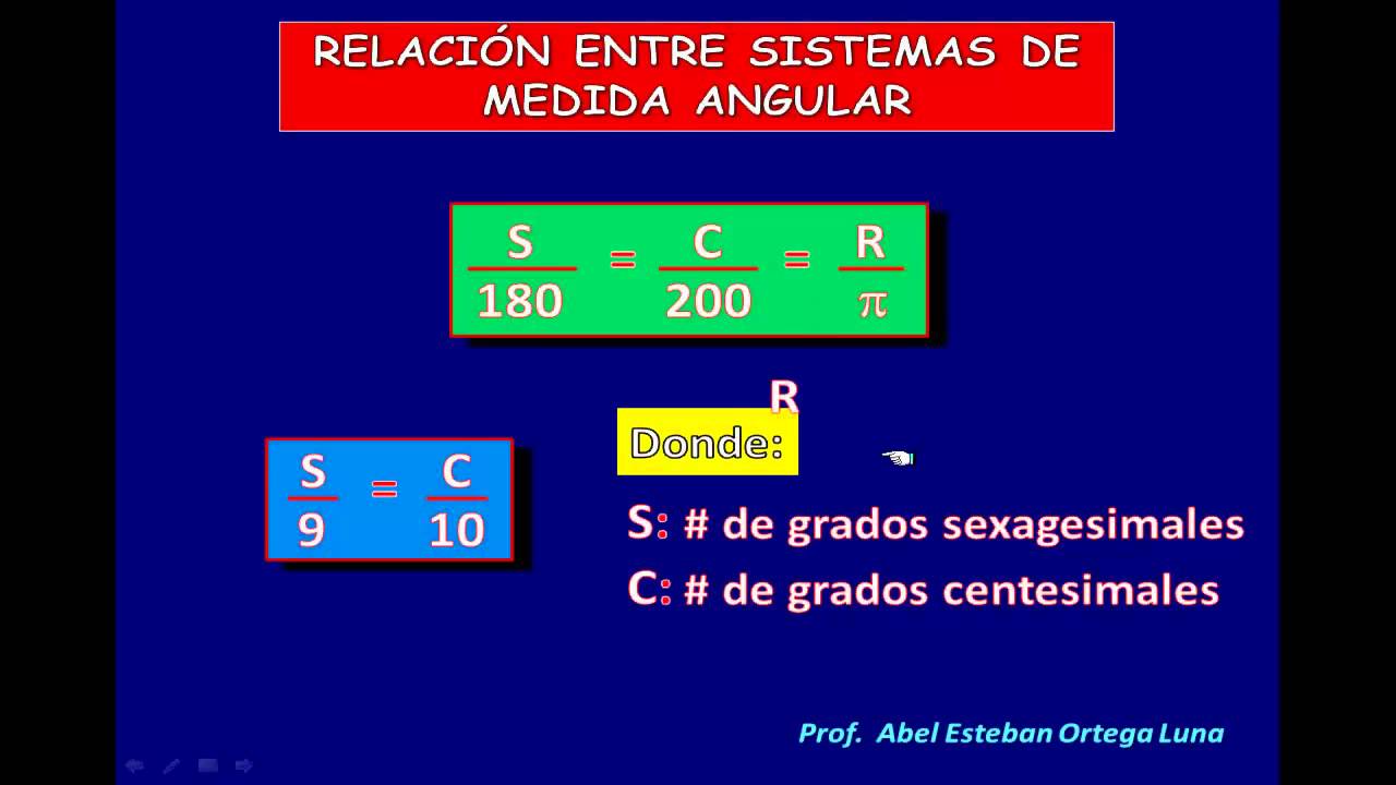 SISTEMAS DE MEDIDAS ANGULARES Relación entre sistemas - YouTube