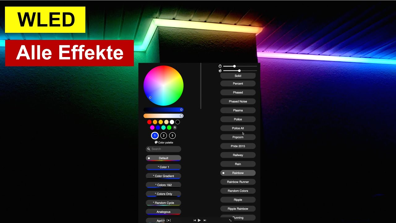 WS2812 + WLED + ESP32 DEMO - Alle Effekte - YouTube
