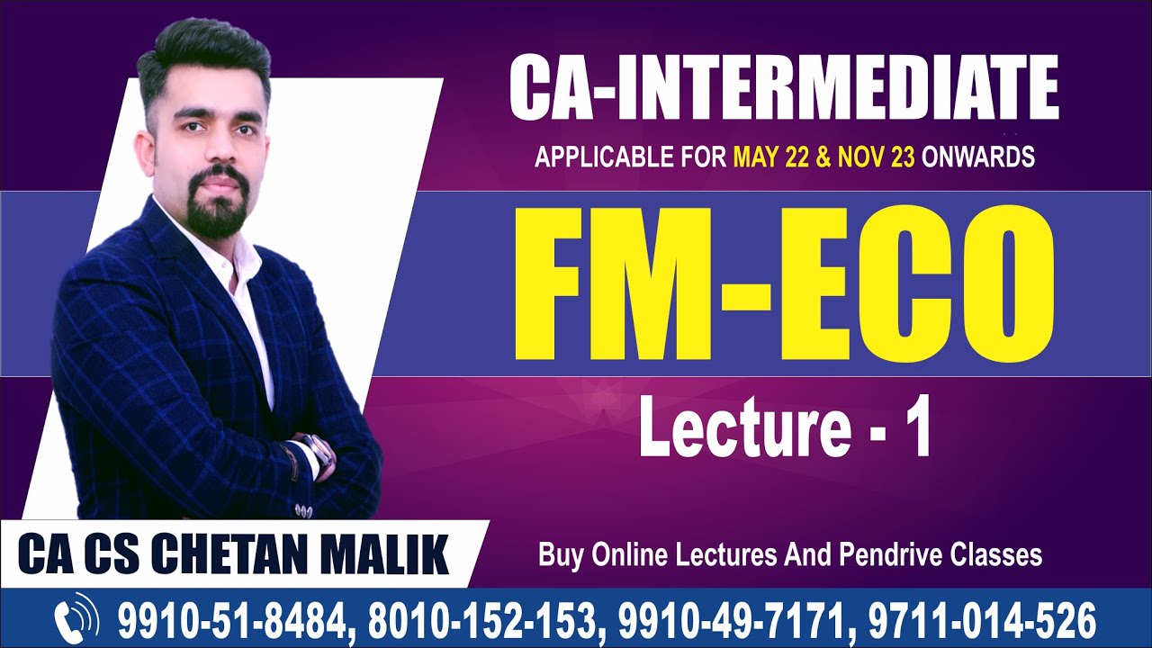 CA Inter Fm & Eco | Fm And Eco CA Inter | For MAY 22 / NOV 22 - Lecture ...