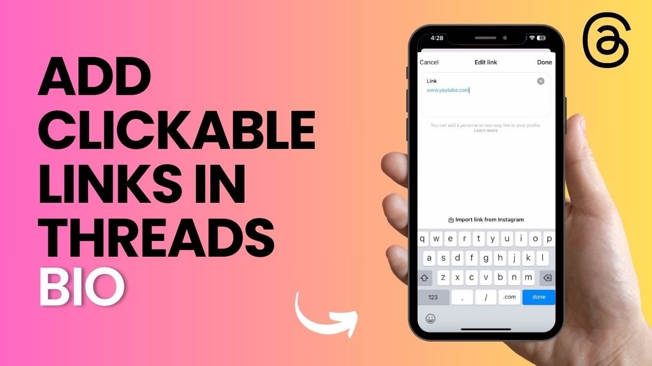 How To Add Clickable Links In Threads Bio - YouTube
