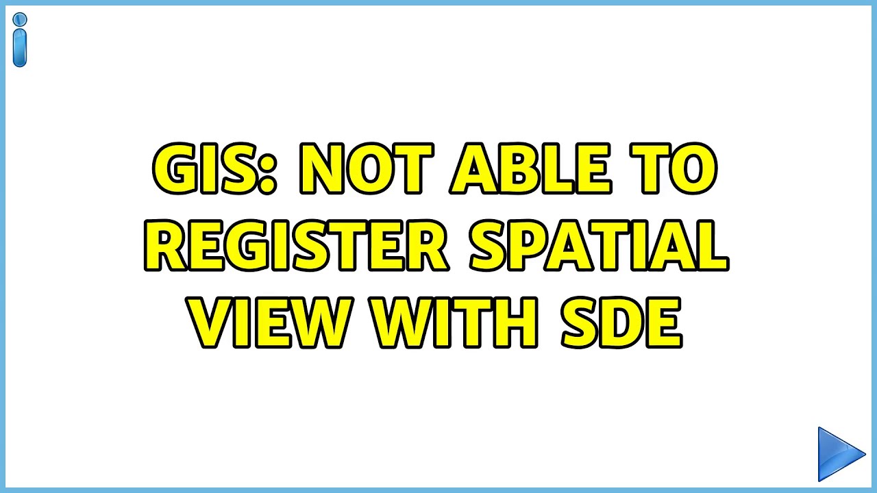 GIS: Not able to register spatial view with sde - YouTube