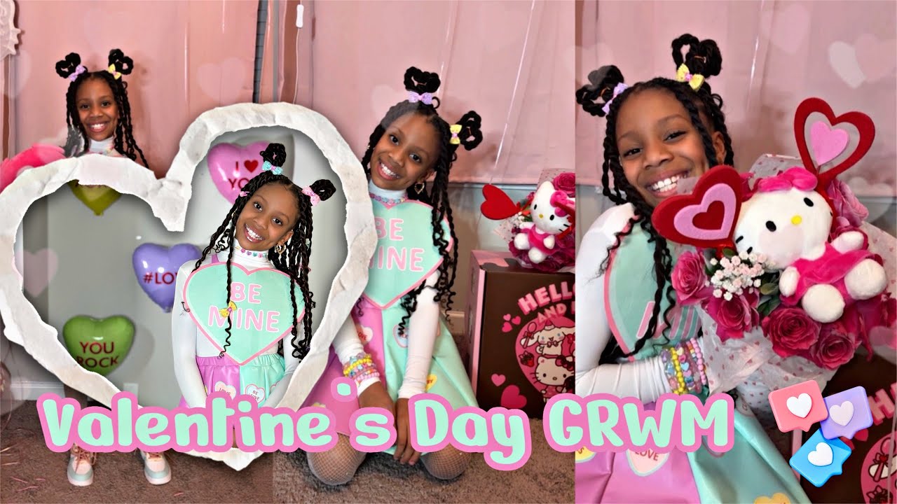 GRWM: Valentine's Day GLAM: School Morning Routine and Gifts Reveal 🌹 ...