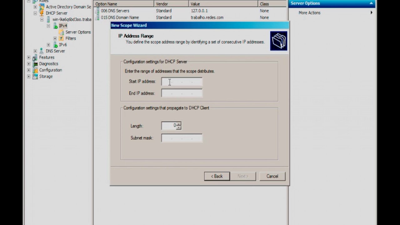 Instalação e configuração do DHCP - YouTube