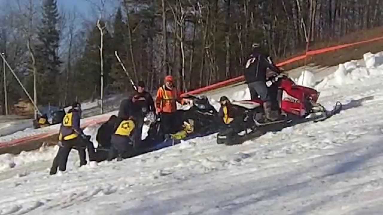 Sled Drag Crash Batawa Ski hill 2015 - YouTube