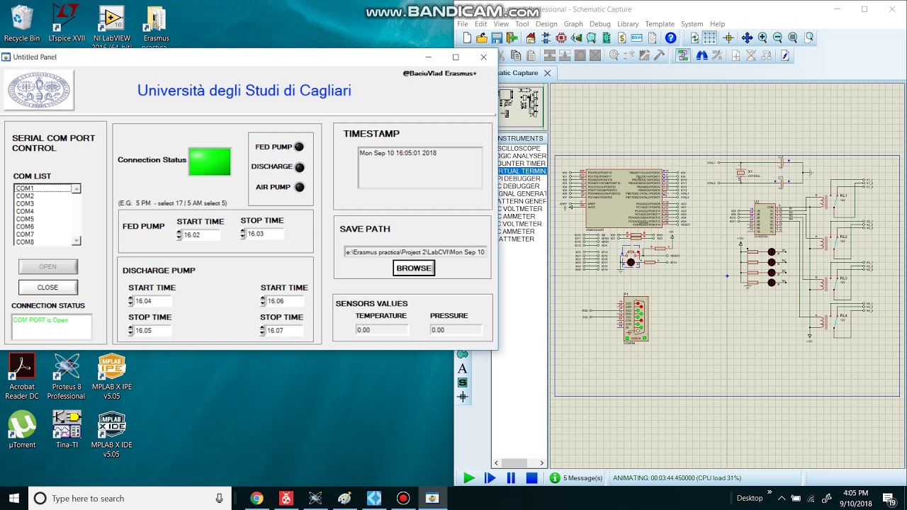 LabWindowsCVI and Proteus - pump control - YouTube