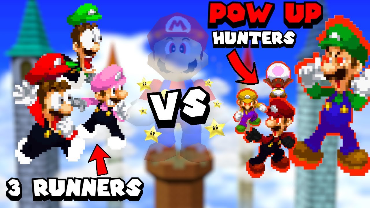 3 Runners VS POWERED UP Hunters - Mario 64 Hunters - YouTube