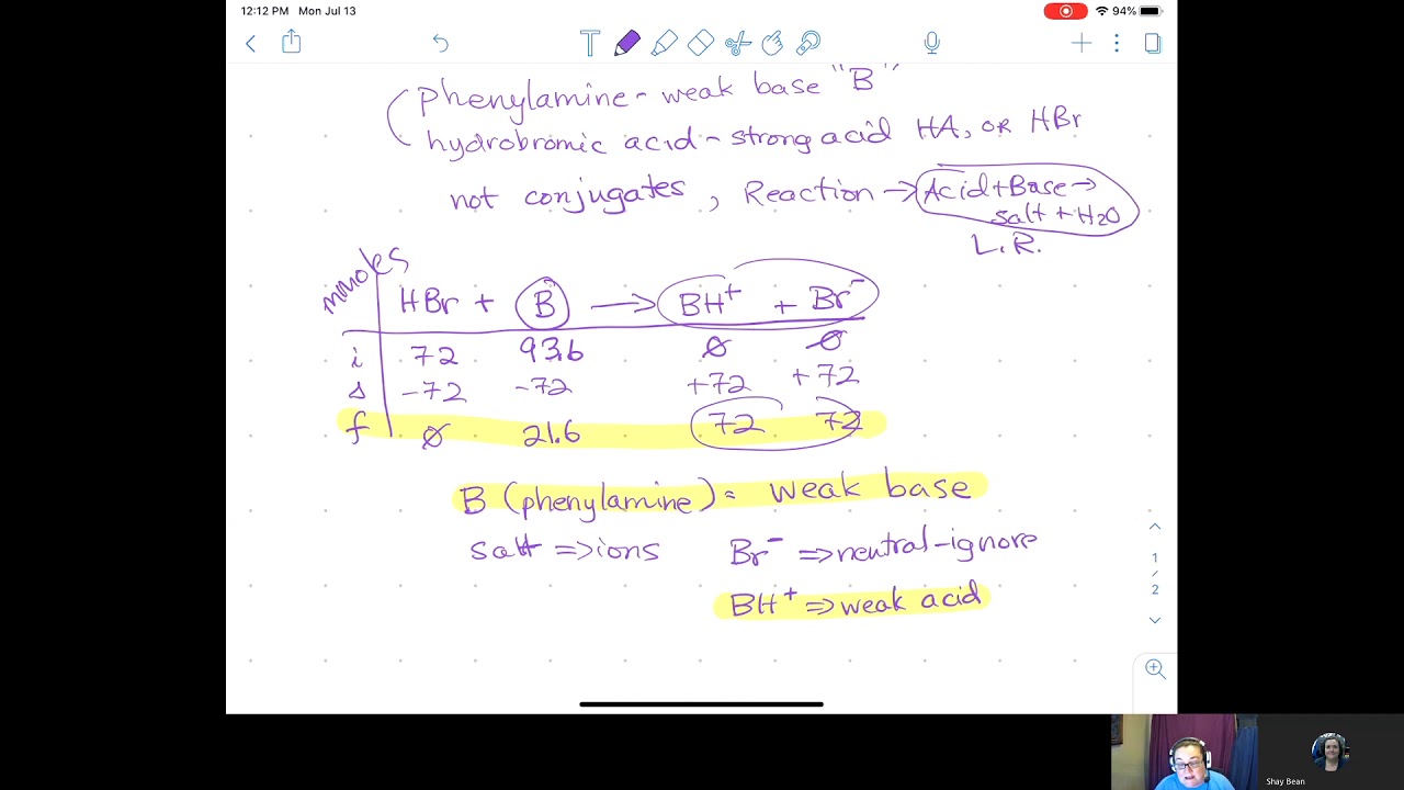 Acid Base calculations 2 things in beaker - YouTube