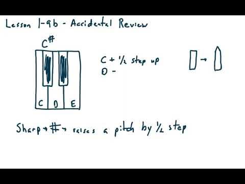 Music Theory 1-9b: A review of accidentals - YouTube