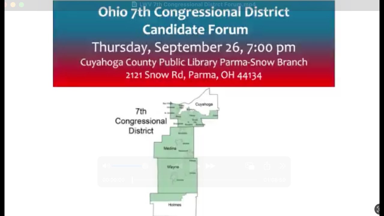 U.S. Congressional Ohio District 7 Candidate Forum - Thursday Sept 27 ...