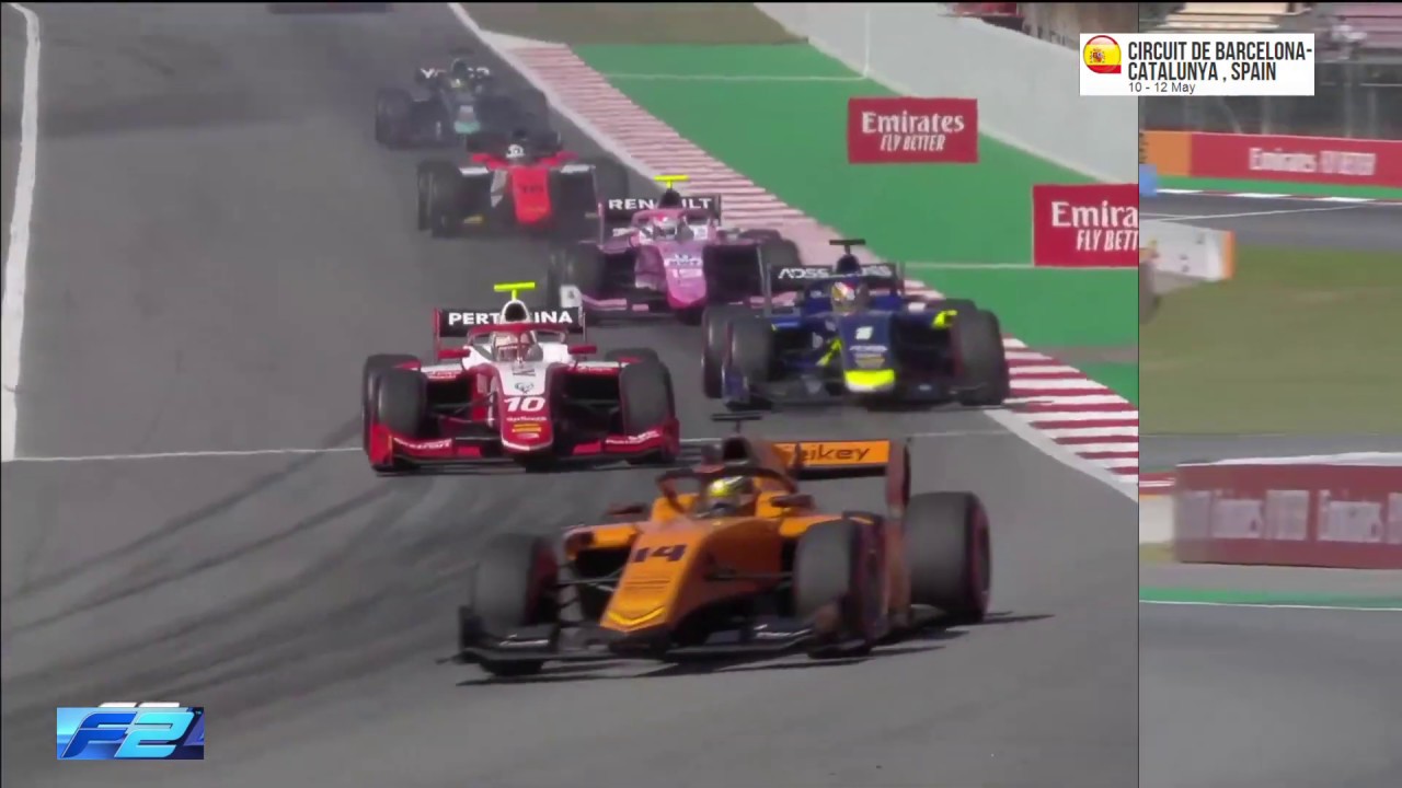 FIA Formula 2 2019 Barcelona Race 1 - YouTube