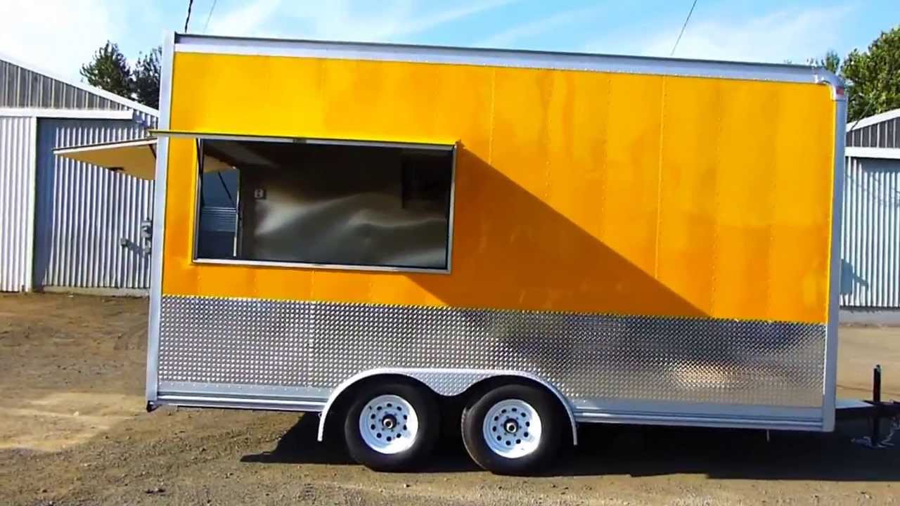 For Sale Yellow Food Cart-Concession Kitchen 8×16 - YouTube