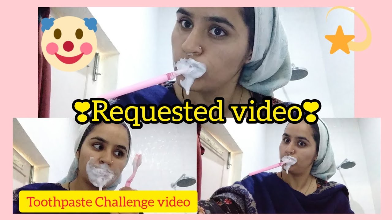 Requested Video ️ Five Round Toothbrush Challenge video 🤧Toothpaste ...