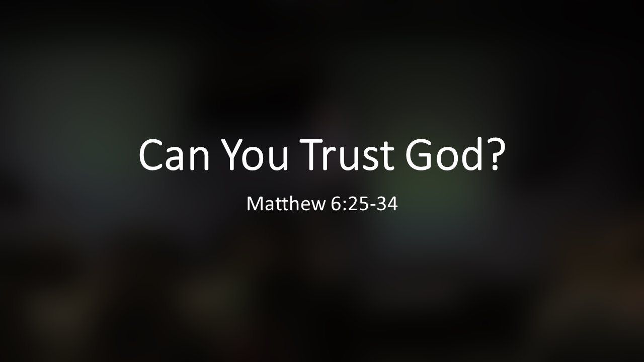 Do Not Be Anxious - Matthew 6:25-34 - YouTube