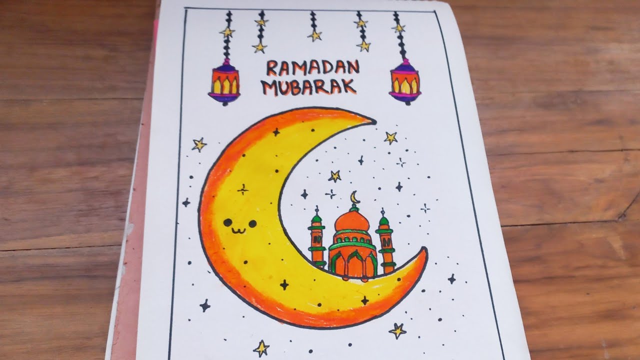 How to Draw Ramadan Mubarak Easily || Ramadan Art - YouTube