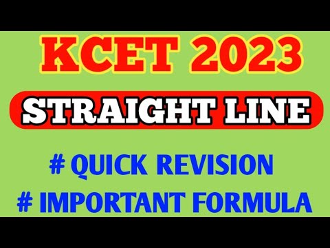 STRAIGHT LINES KCET 2023 || - YouTube