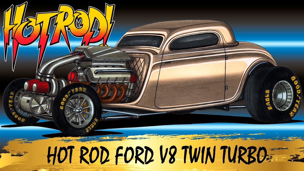 Малюємо американський Хот Род Форд V8 twin turbo Big Block 1934 ...