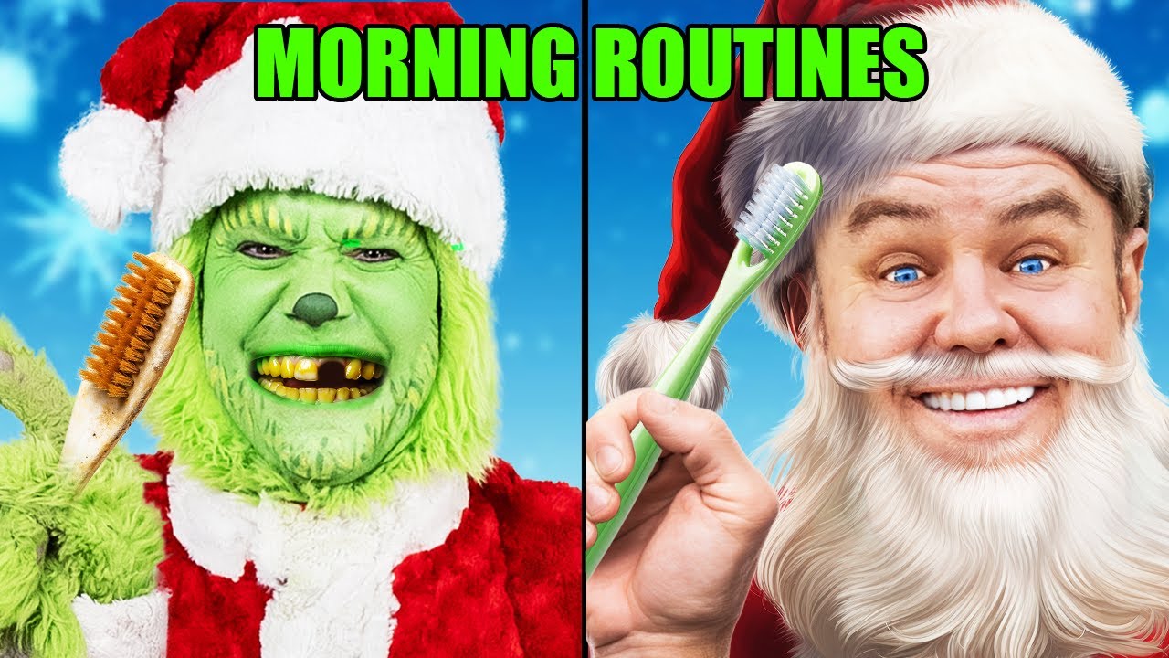 Santa and The Grinch Swap Morning Routines! - YouTube