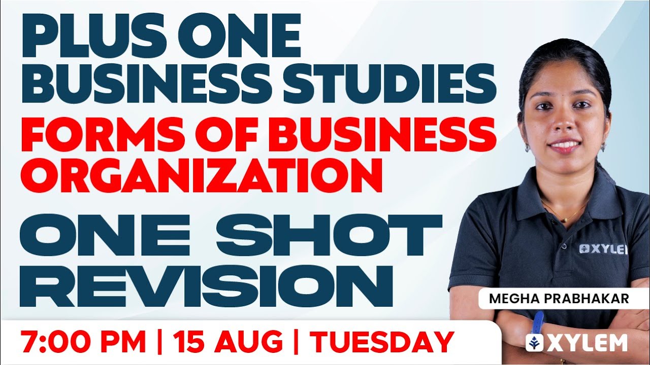 Plus One Business Studies - Forms Of Business Organisation - One Shot ...
