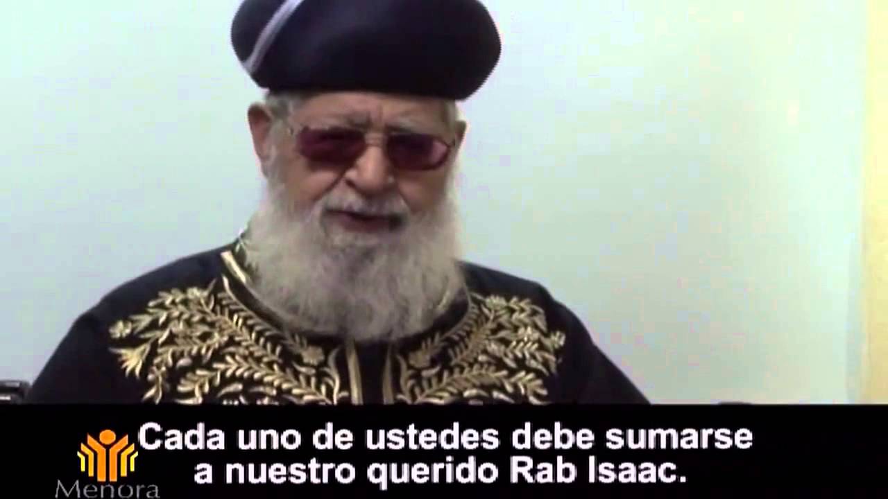 Recomendación del Rab Ovadia Yosef - YouTube