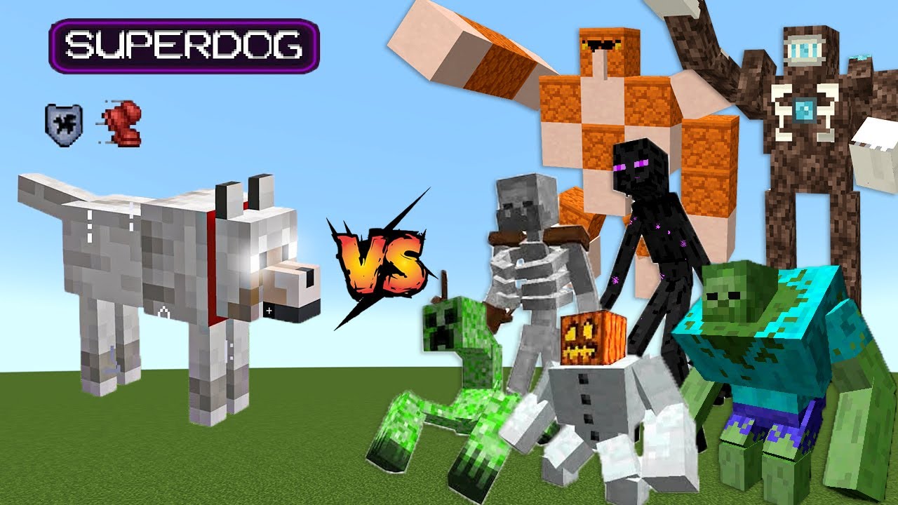 SuperDog vs All Mutant Mobs in Minecraft - YouTube