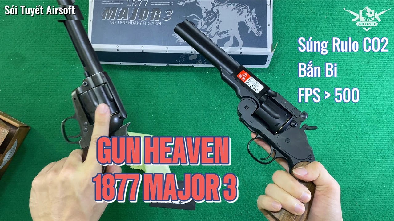 GUN HEAVEN 1877 MAJOR 3 Súng Rulo CO2 Bắn Bi | Sói Tuyết Airsoft - YouTube