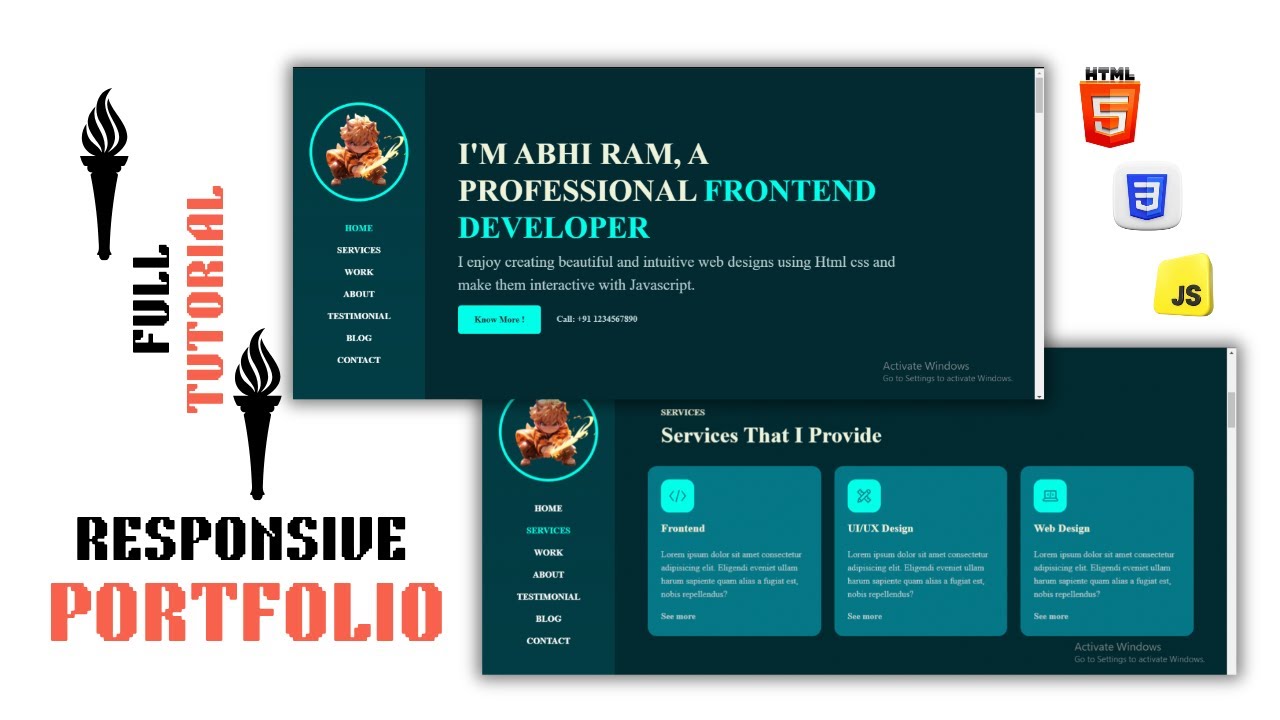 How to Create a Responsive Portfolio Website Using Html CSS JS Full ...