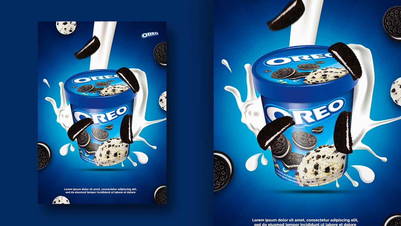 Oreo Ice cream Poster Design | Photoshop Tutorials - YouTube