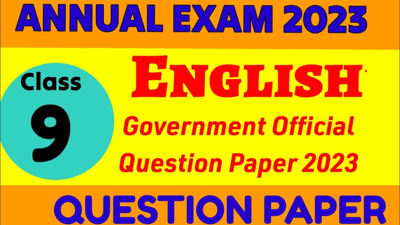 9th std English Annual Exam 2023 Question paper Model|9th English ...