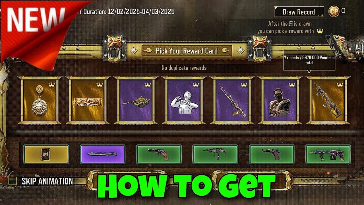 codm pick your reward card event | how to get legendary drh purebred ...