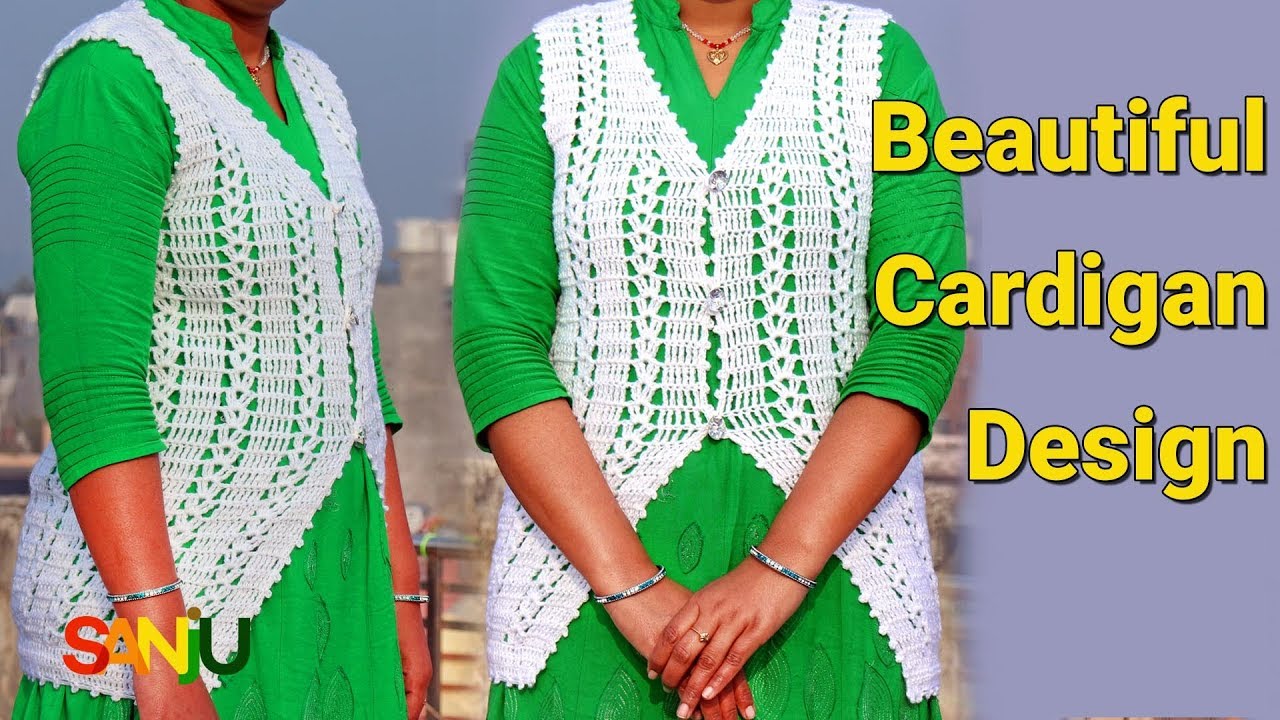 हिंदी में कार्डिगन डिजाइन | Make beautiful ladies cardigan design - YouTube