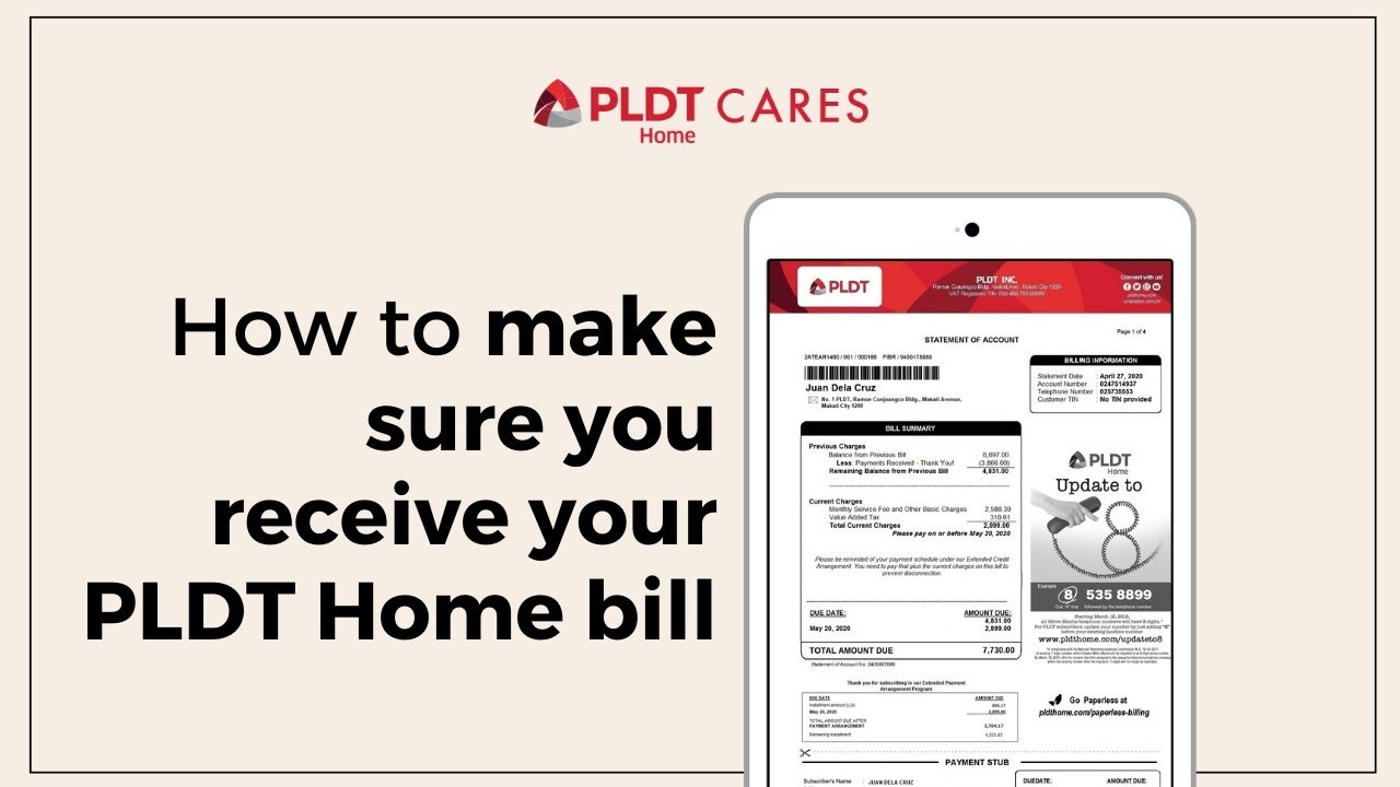 How to make sure you receive your PLDT Home bill | #QuickTips - YouTube