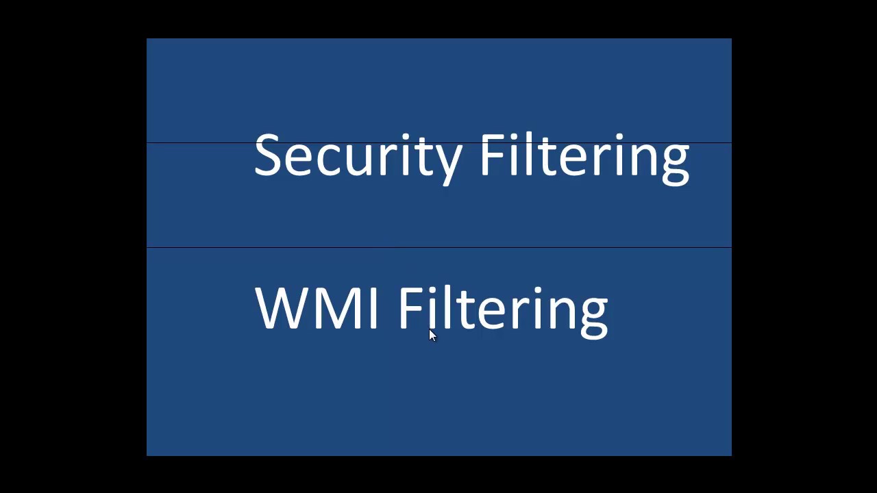 GPO Security filtering - Etechtraining.com - YouTube