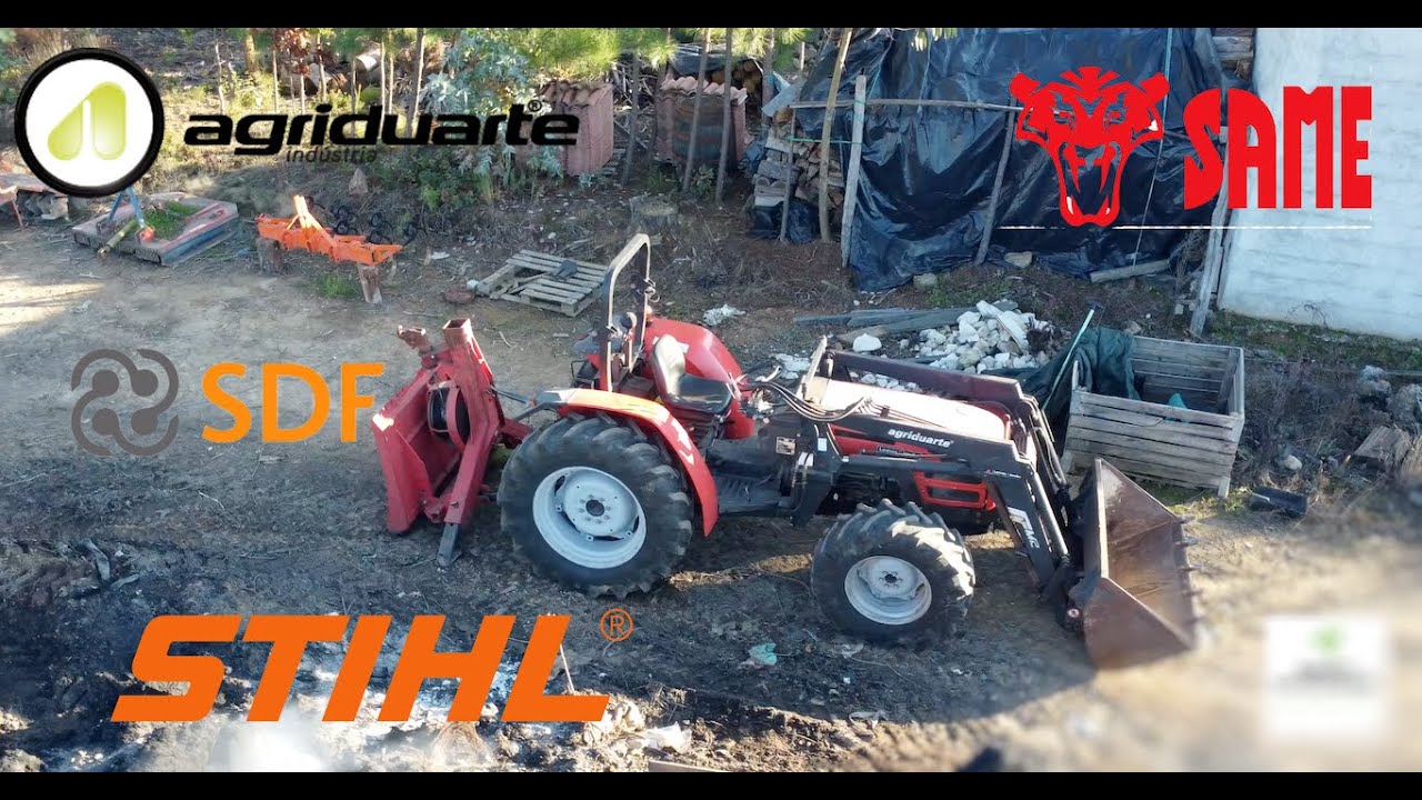 Same Argon 70 Classic with Agriduarte M2 front loader and winch | Stihl MS 460 - YouTube