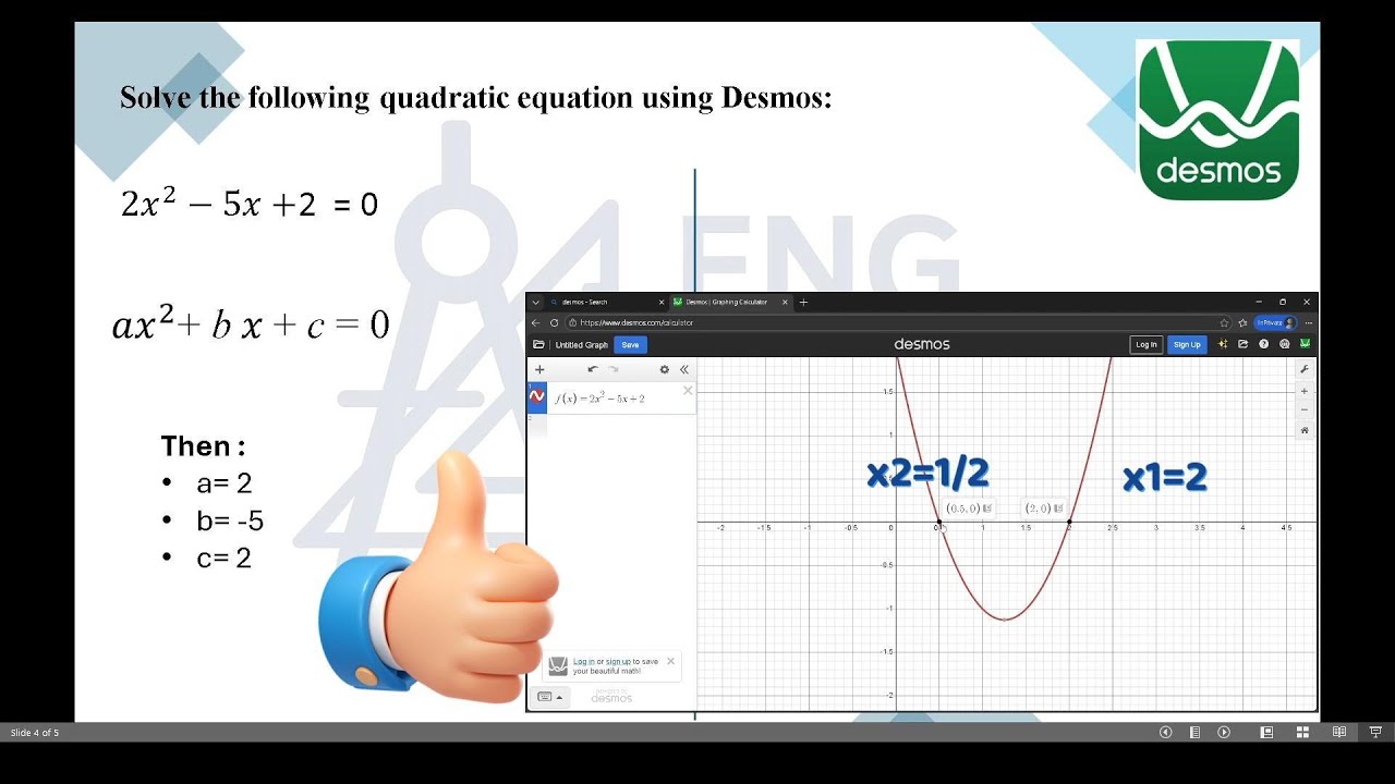 Solve a Quadratic Equation Using Desmos 📈 - YouTube