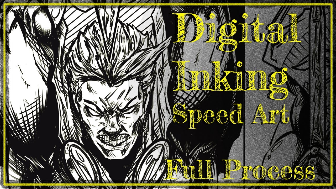 Speed Art: Digital Inking A Comic Page in Krita - YouTube
