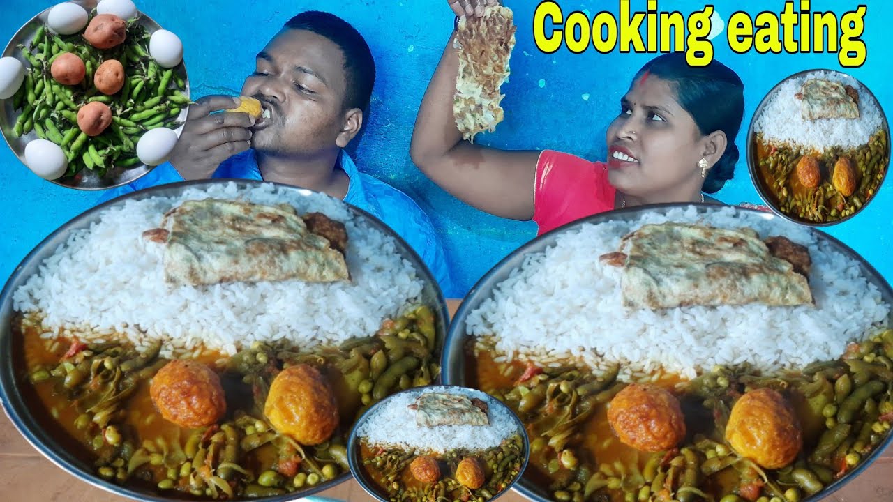 eating show | egg curry with rice eating | indian mukbang cooking and ...