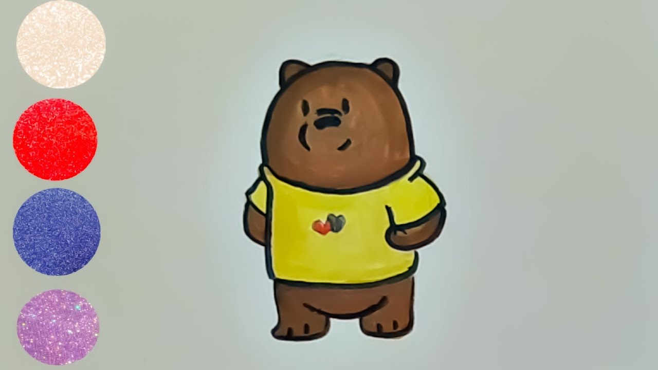 🐻🐻Easy GRIZZ bear drawing From WE BARE BEAR 🐻🐻|| Easy Step By Step ...