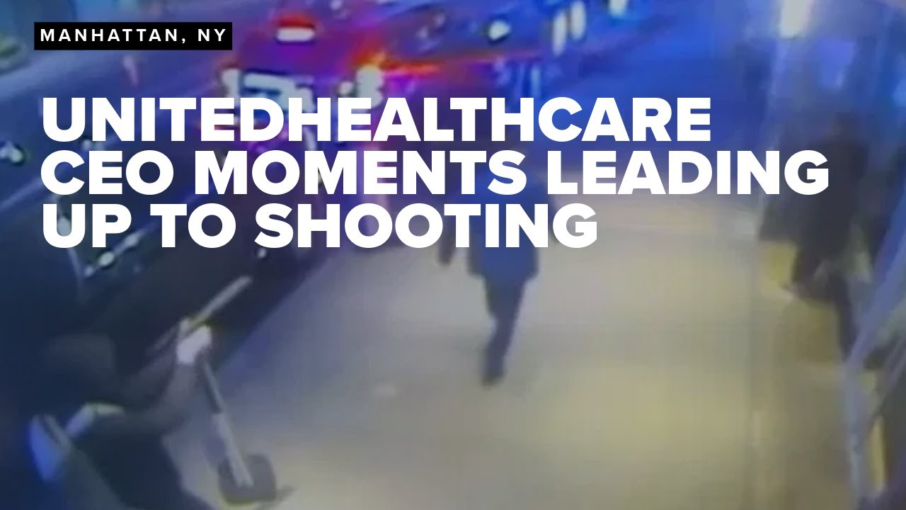 Surveillance video of UnitedHealthcare CEO shot by hooded suspect - YouTube