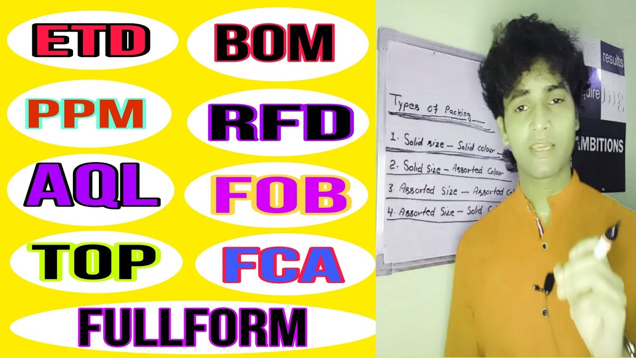 BOM, ETD, AQL, FCA, FOB...ka full form kya hota hai🖕pls like, share and ...