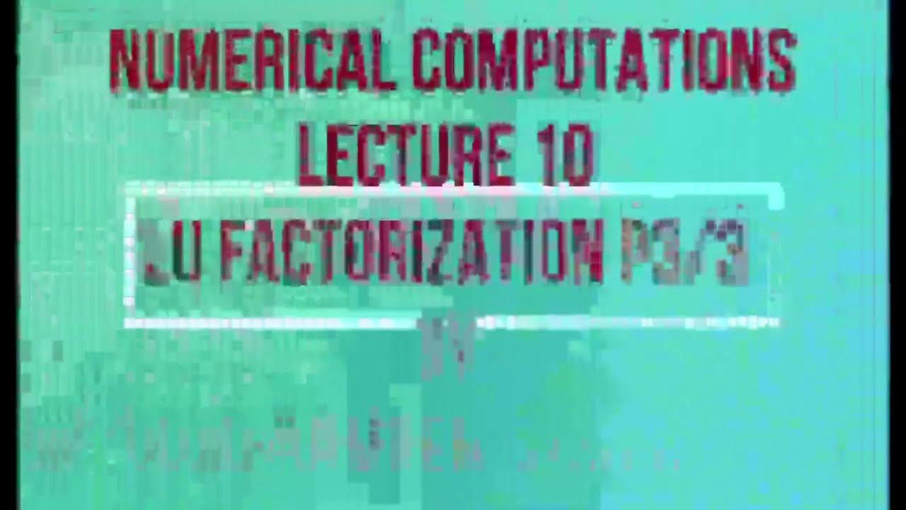 LU-Factorization | Cholesky's Method - YouTube